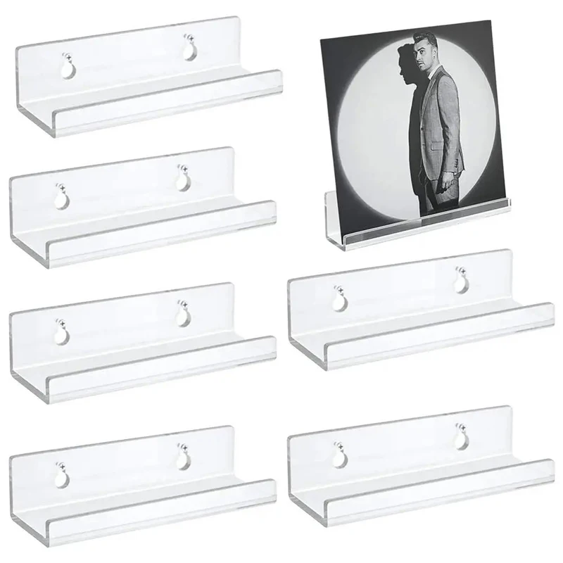 4-6-8pcs-Acrylic-Record-Display-Stand-4-7-12-inch-Clear-Wall-Mounted ...
