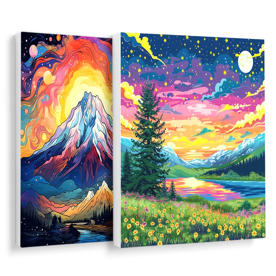 RUOPOTY-Paint By Numbers Scenery Picture Drawing Modern Handicraft ...