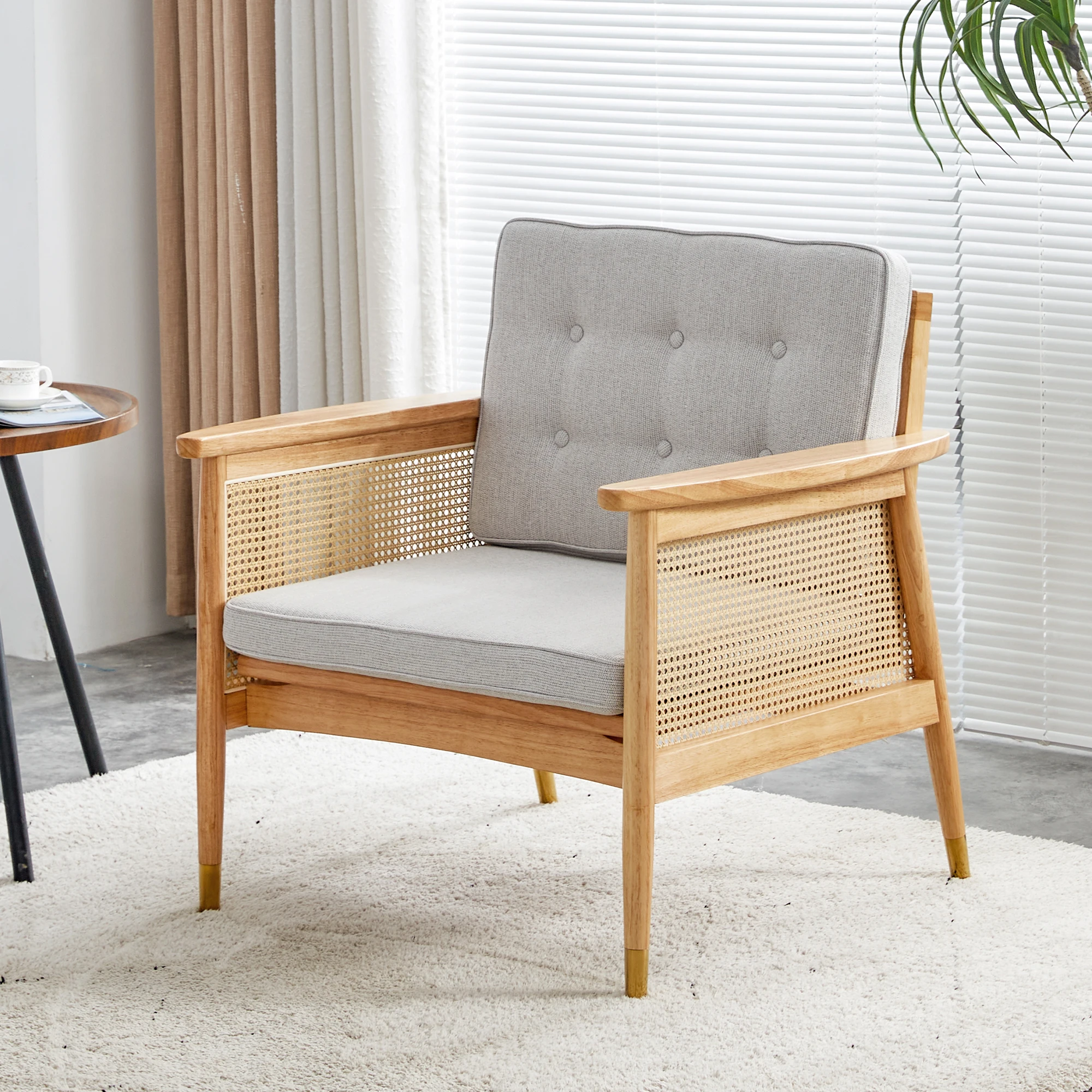 Solid-Wood-Armchair-Solid-Wood-Single-Sofa-With-High-Rebound-Sponge ...