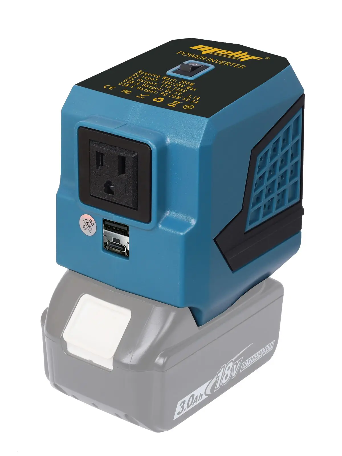 DC 18v ל-ac 220V כוח מהפך עבור מקיטה 18v סוללה 200W תחנת כוח גנרטור עם ...