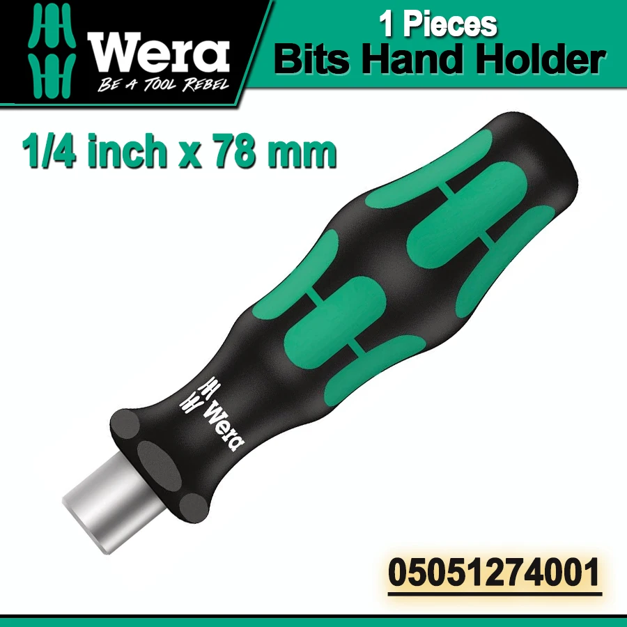 Wera 813-Bits-Handhalter mit Schnellspannfuttergriff, Anti-Roll-Mini ...