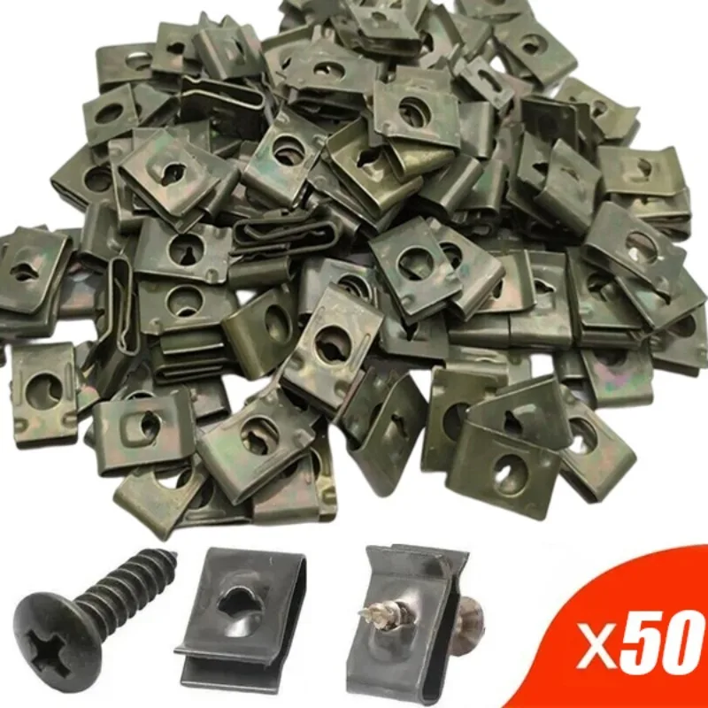 Car-Motorcycle-Metal-Screw-Fastener-Clips-U-Type-Clip-with-Screw-Anti ...