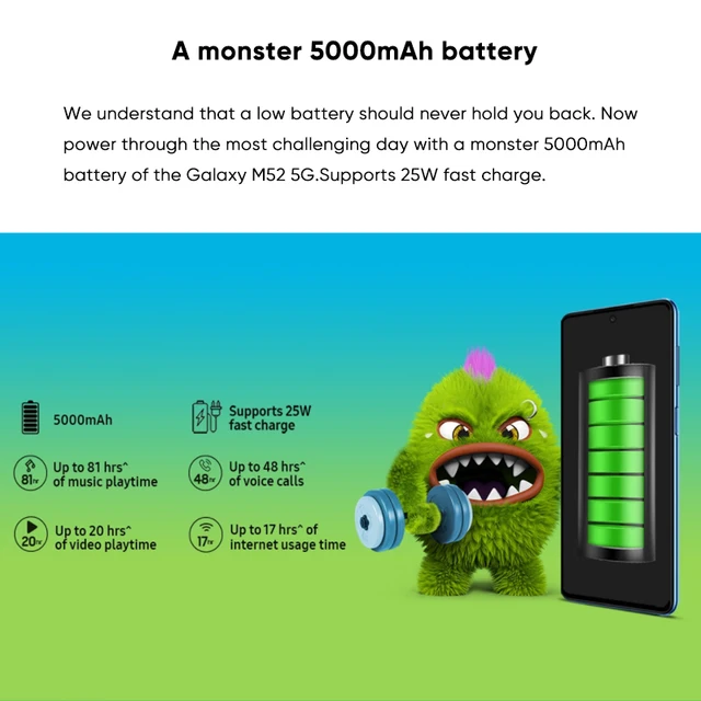 Samsung Galaxy M52 M526bds 5G Smartphone Snapdragon 778G 120Hz Super ...