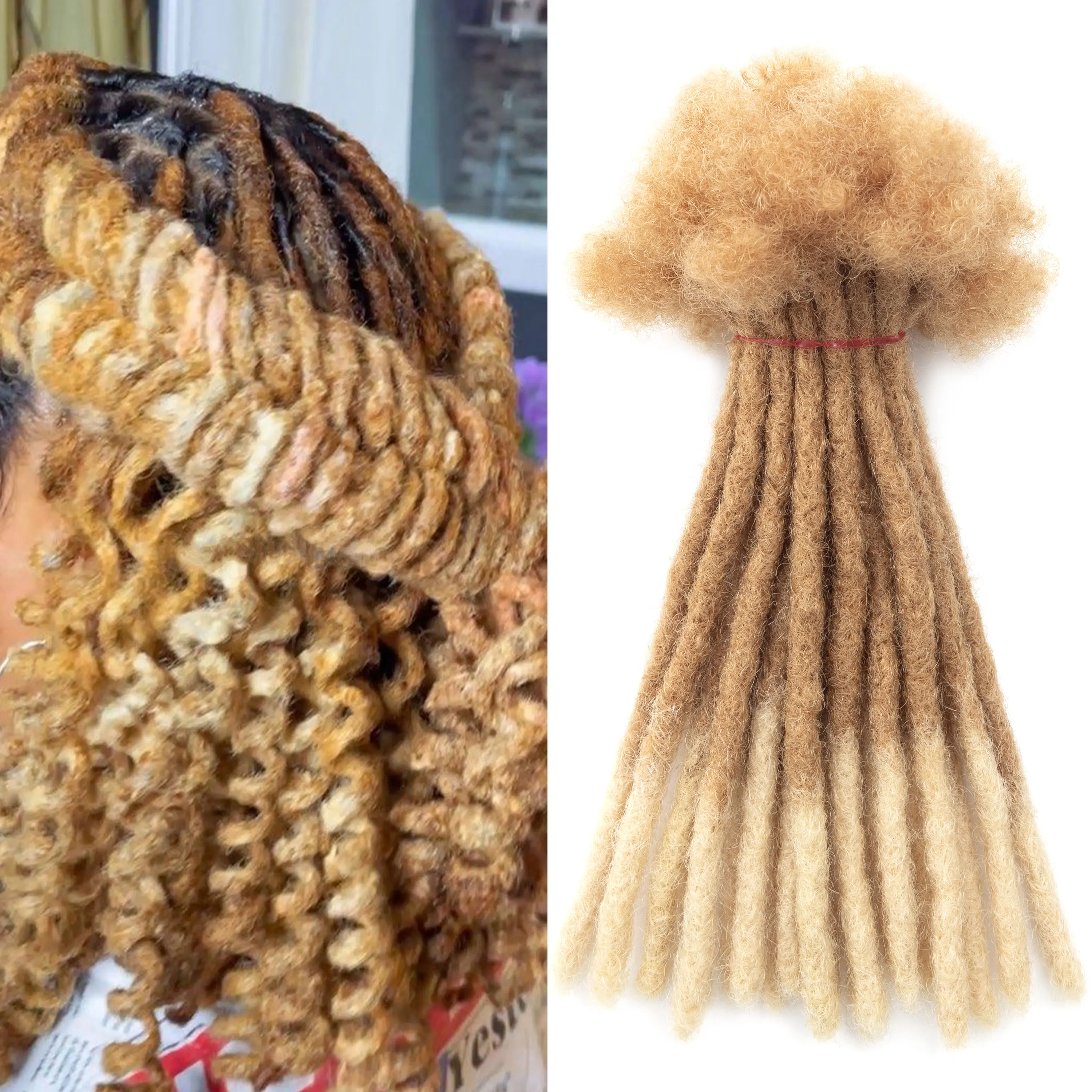 20strands/pack 0.6cm Thickness Tip Blonde 100% Real Human Hair Dread ...