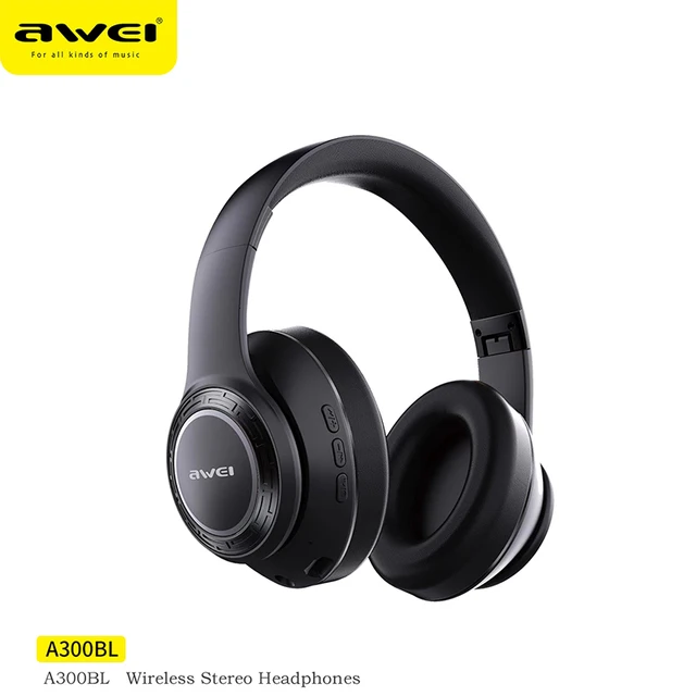 Awei A300BL Wireless Headphones Bluetooth 5.3 With Mic Sports Gaming ...