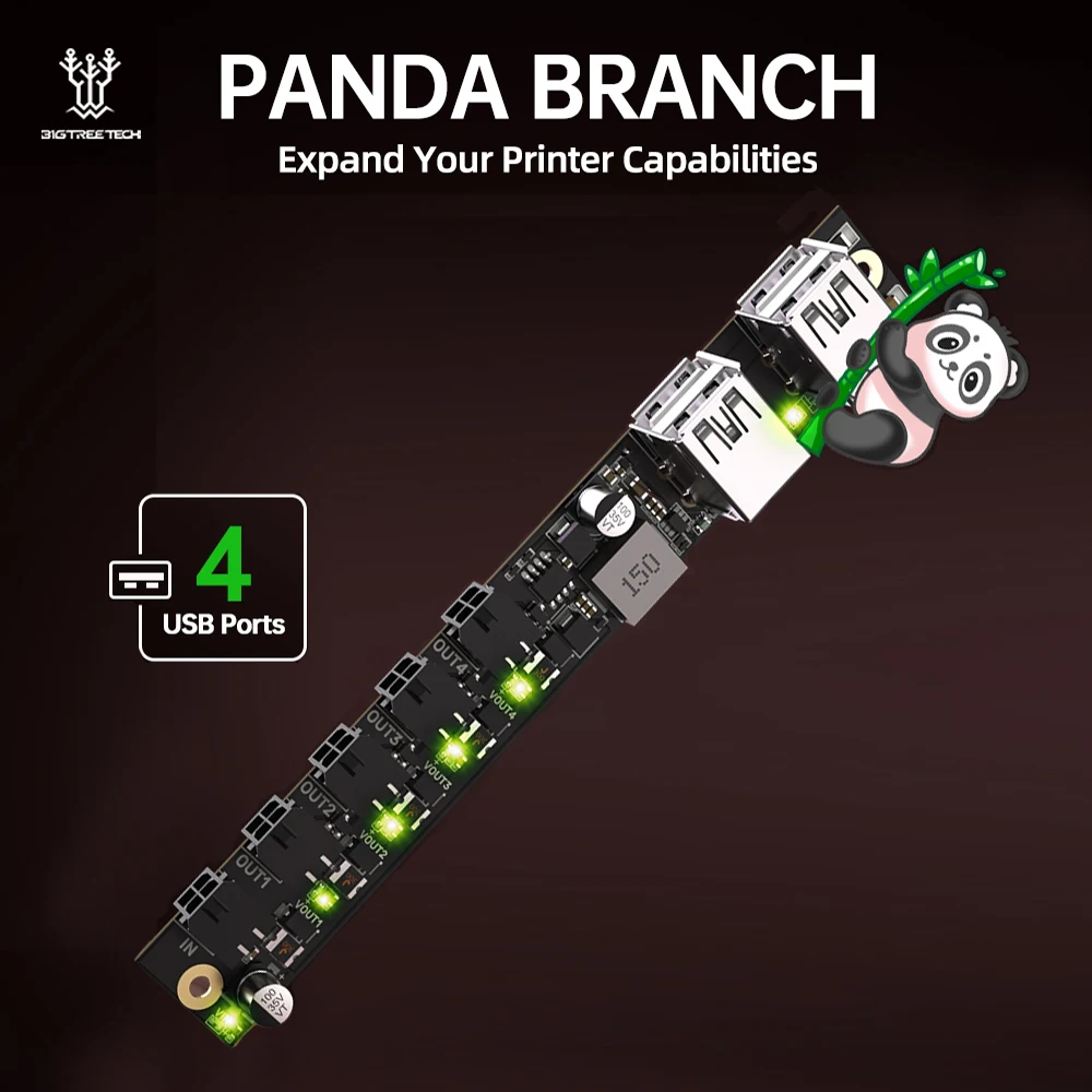 BIGTREETECH Panda Branch Ultimate Power Expansion board with 4 USB-A 5V ...