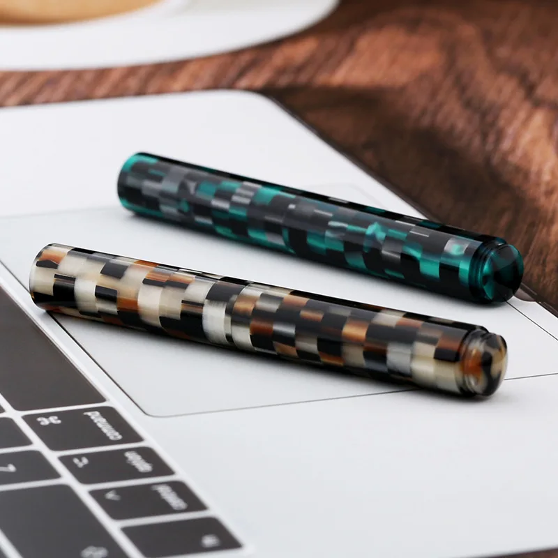 New-MAJOHN-N7-Cute-Checkerboard-Resin-Fountain-Pen-German-SCHMIDT-NO-6 ...