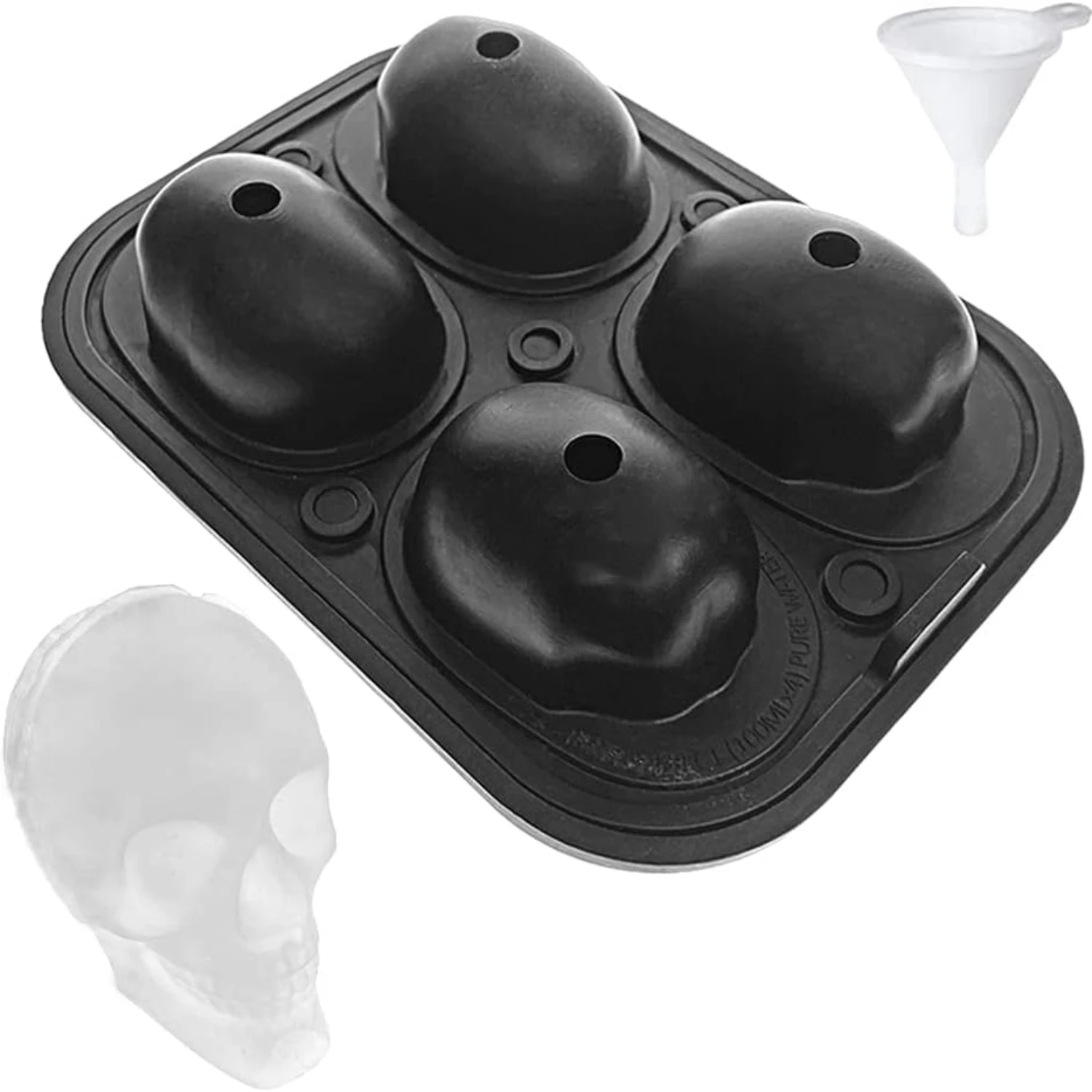 Large-4D-Skull-ICE-MOLD-Silicone-4-Cavity-Super-Flexible-Ice-Cube-Mold ...