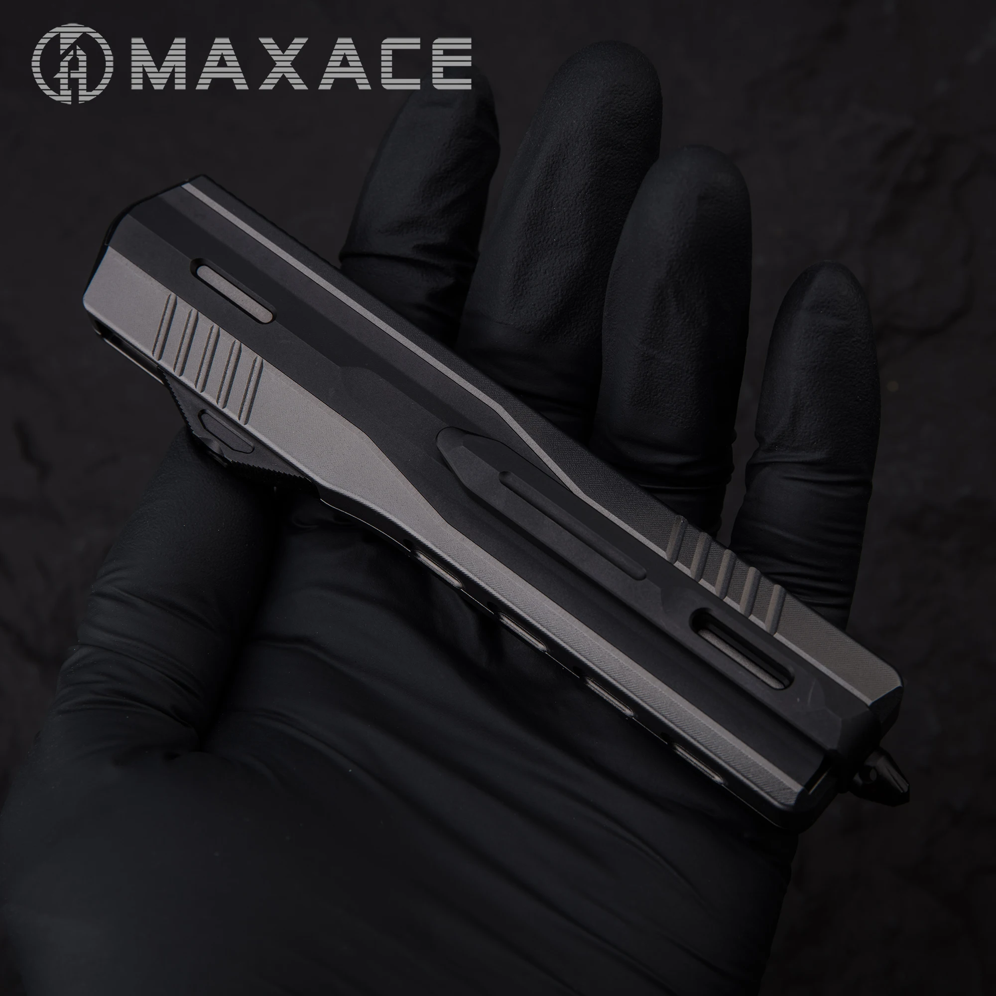Maxace-Kinfe-cuchillo-plegable-con-mango-de-titanio-Medusa-2-OTF-hoja ...