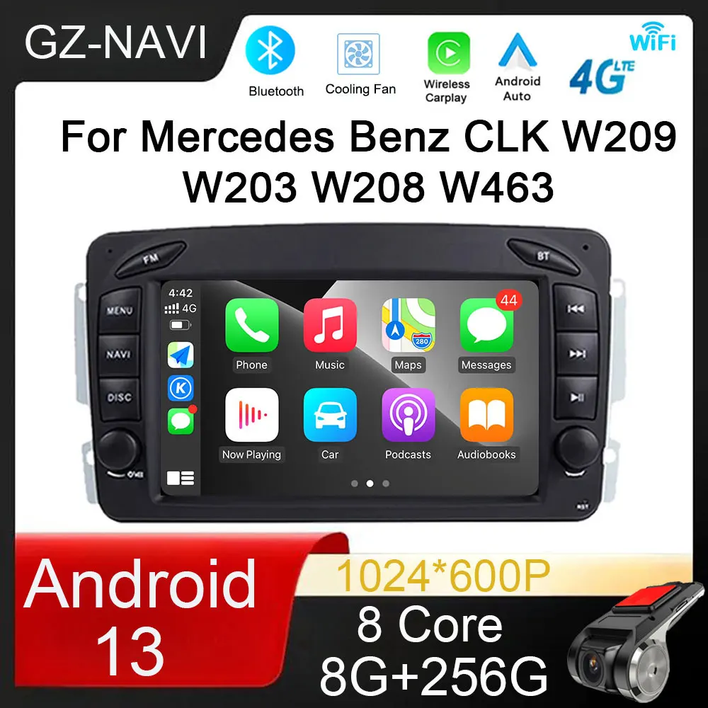 Car-Radio-Android-13-For-Mercedes-Benz-CLK-W209-W203-W208-W463-Stereo ...