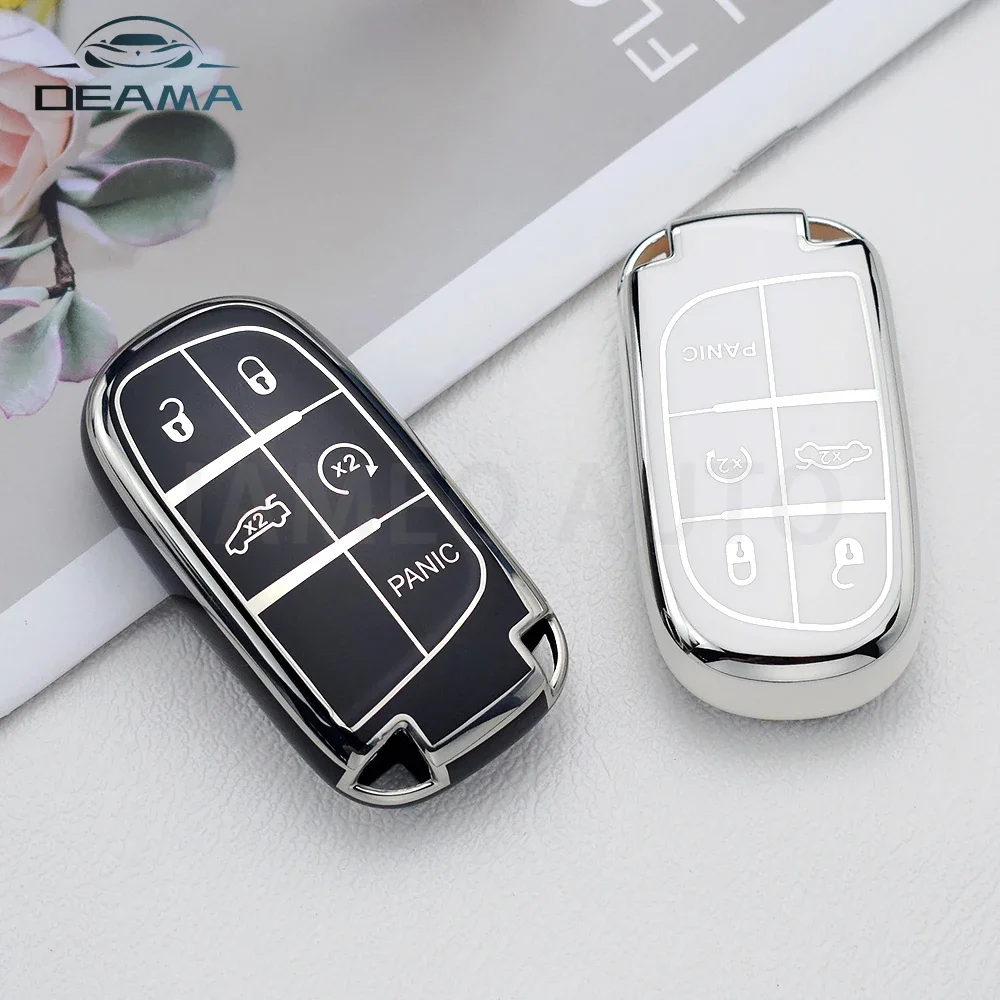 Funda de llave inteligente de coche de TPU de 5 botones para Jeep ...