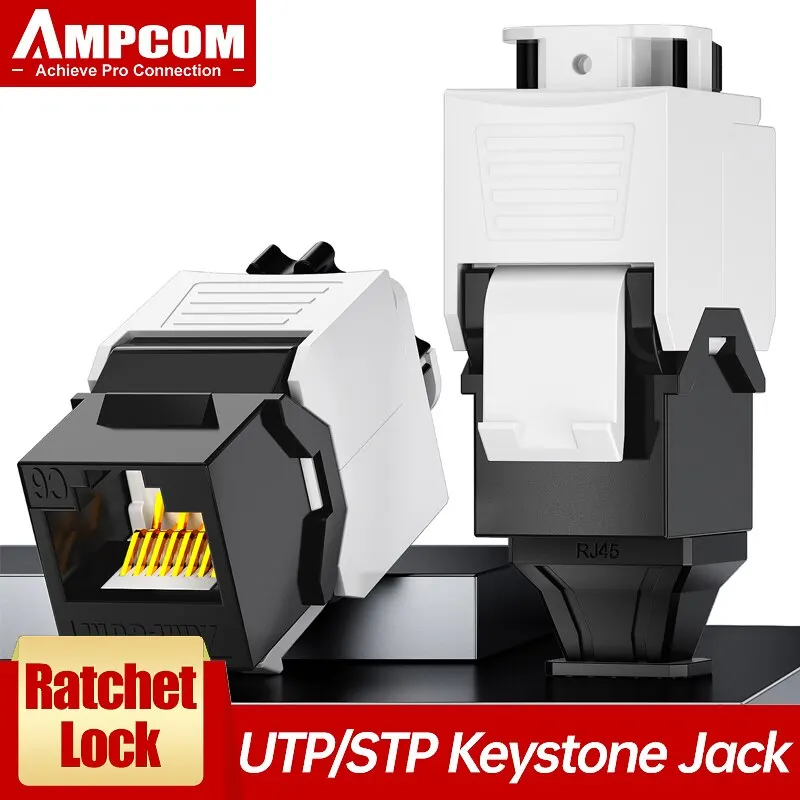 AMPCOM-CAT6-RJ45-Keystone-Jack-trava-de-catraca-UTP-acoplador-modular ...