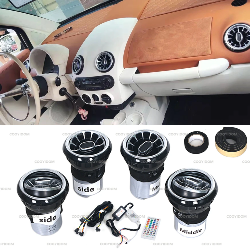 Car 4PCS LED Front Dashboard AC Air Condition Vent Outlet Turbo ...