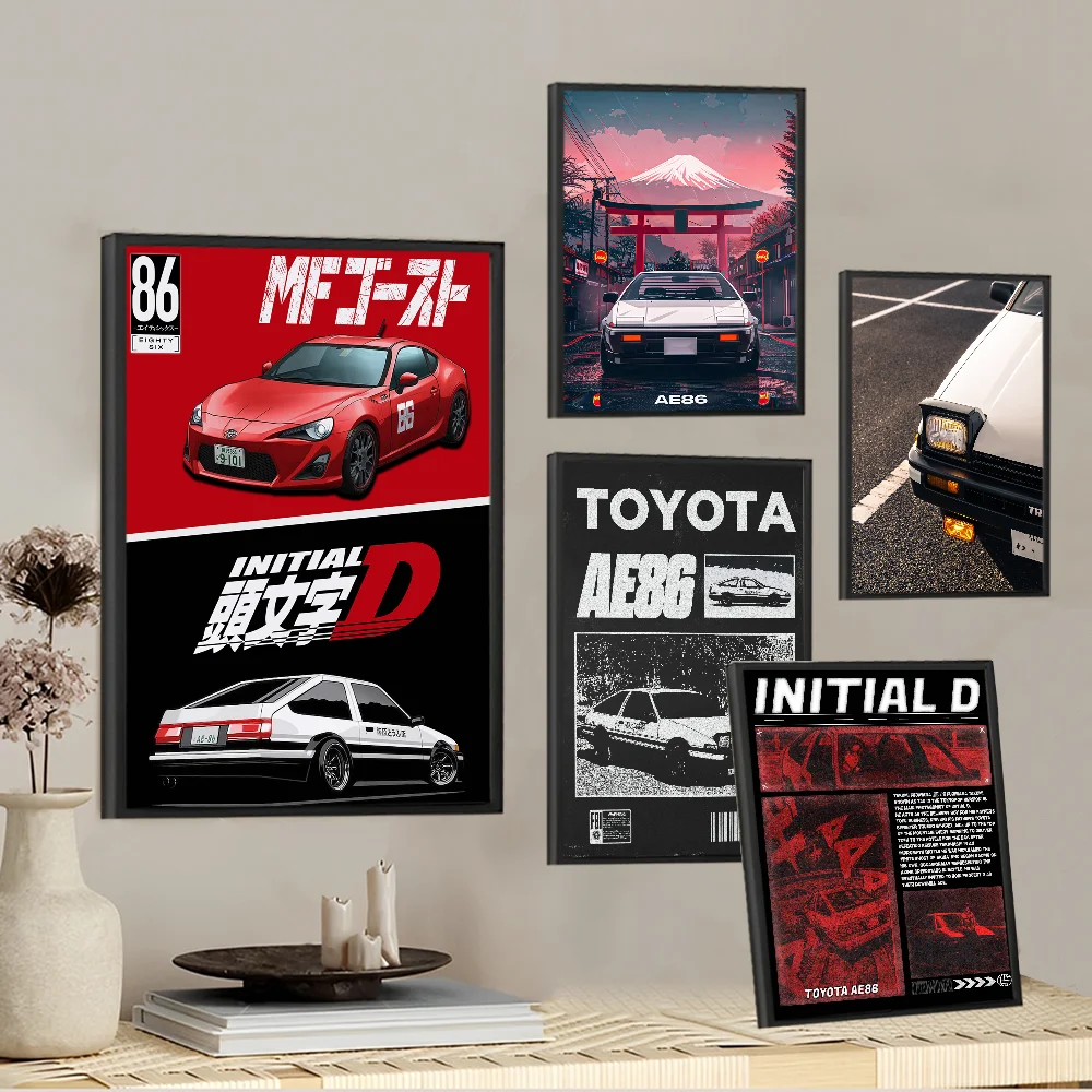 Japanese-Racing-Anime-Initial-D-Self-adhesive-Art-Poster-Whitepaper ...