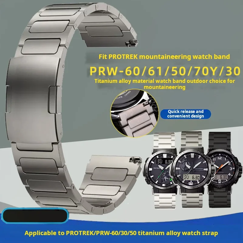 Titanium Alloy Watchband For Casio PROTREK Mountain Prw-60/61/50/70y/30 ...