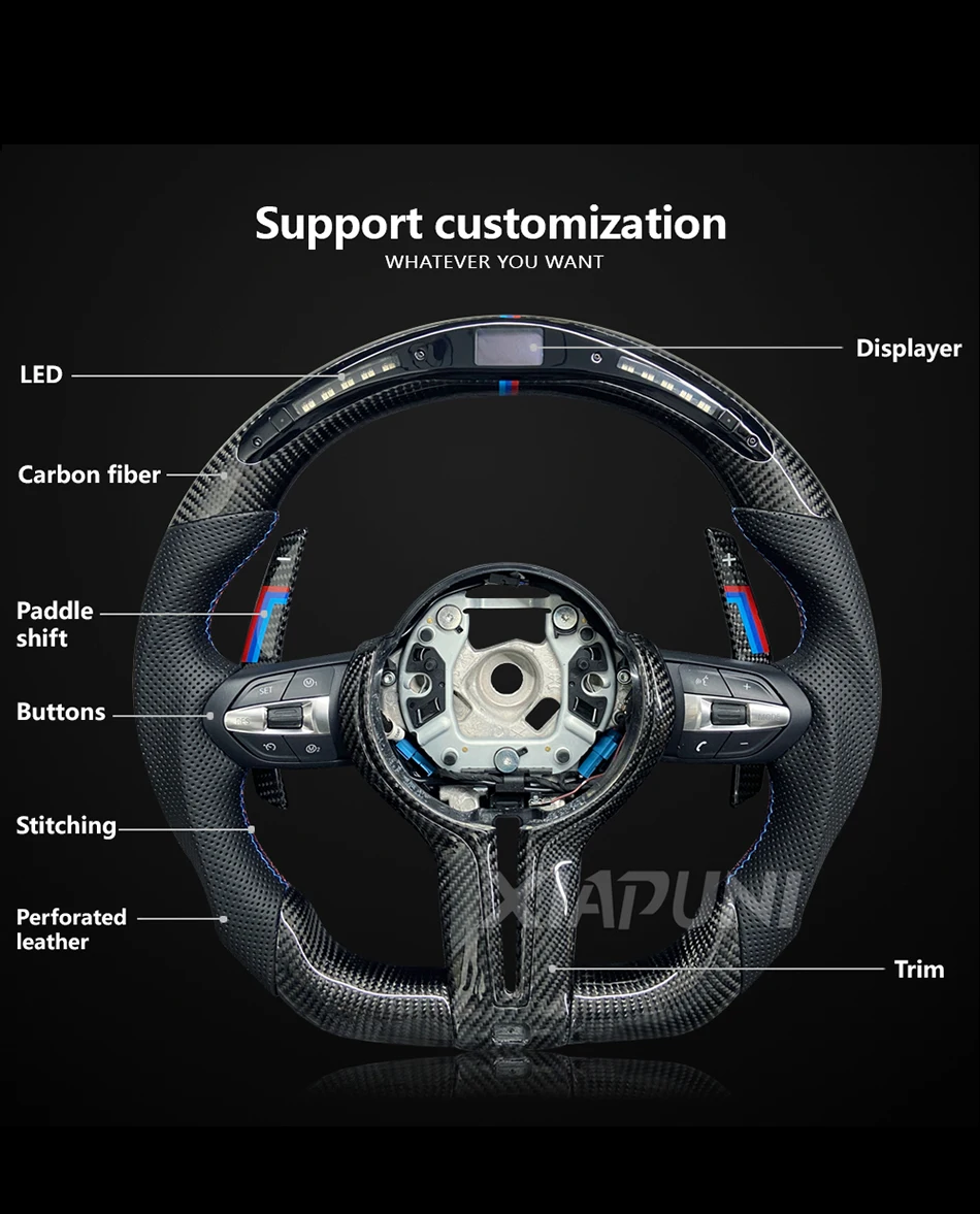 Volant LED pour BMW M1 M2 M3 M4 M5 M6 M7 M8 série 1-7 X1 X2 X3 X4 X5 X6 ...