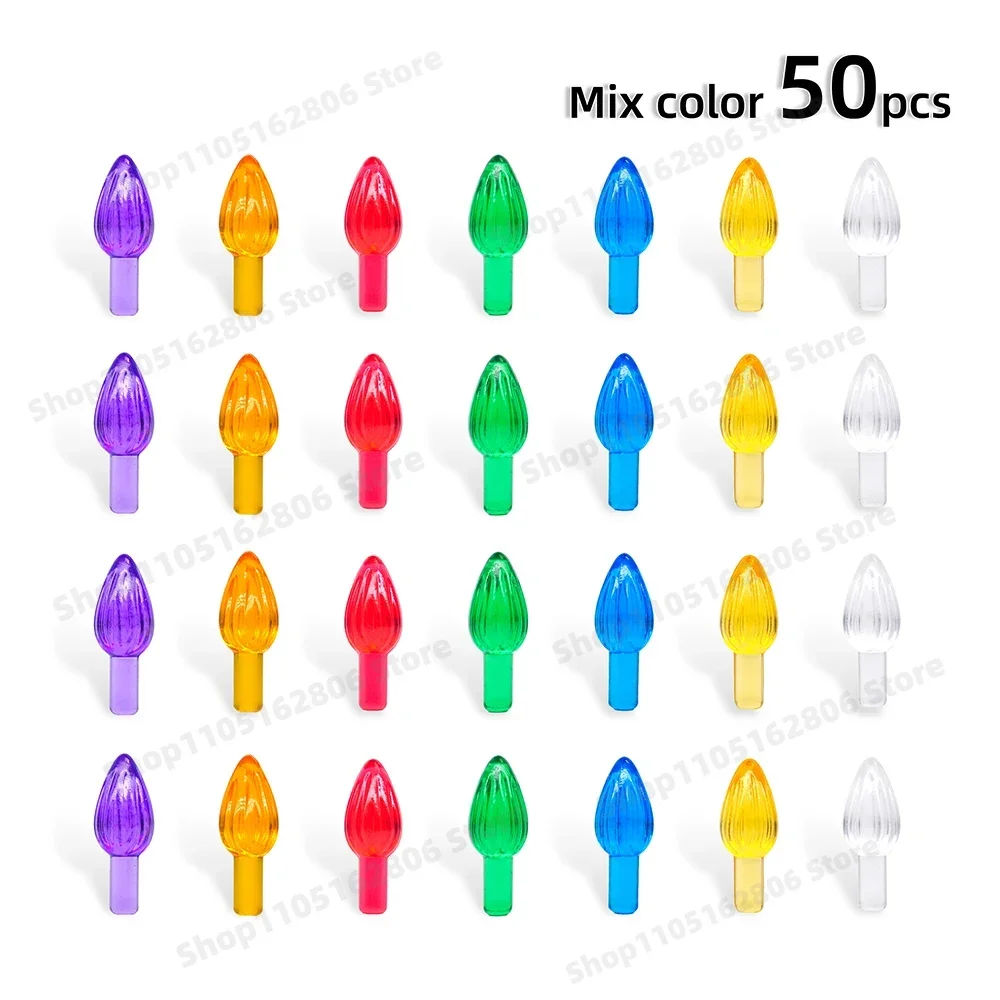 50pcs Ceramic Christmas Tree Replacement Lights Multi Colors Medium ...