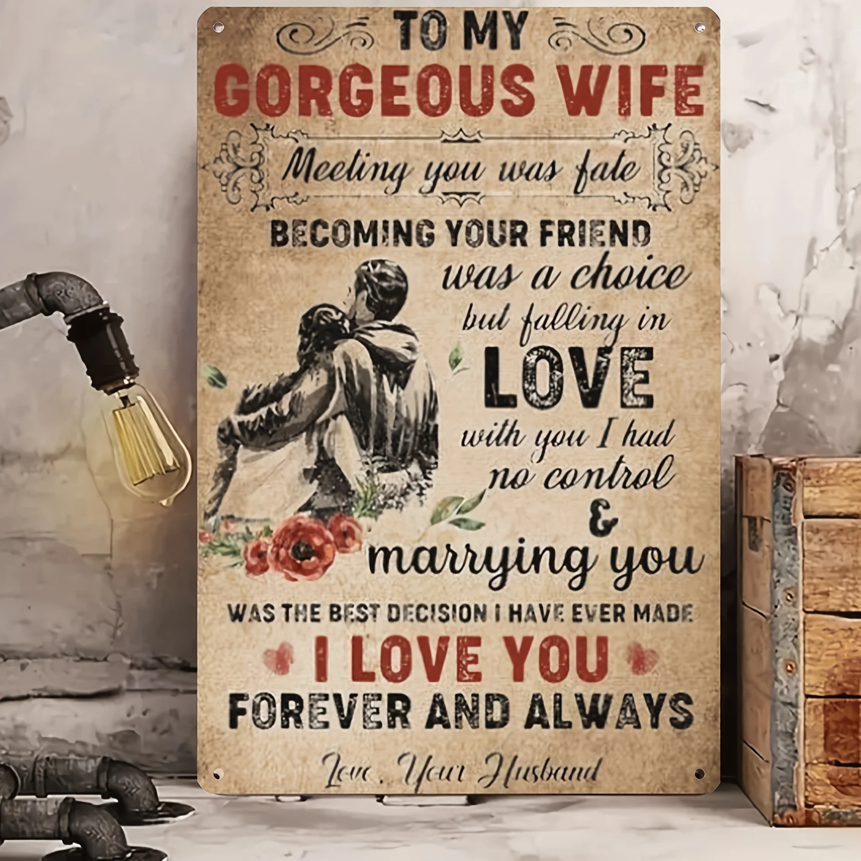 220 My Wife - I Love You More Metal Tin Sign Poster Bar Pub Cafe Home ...
