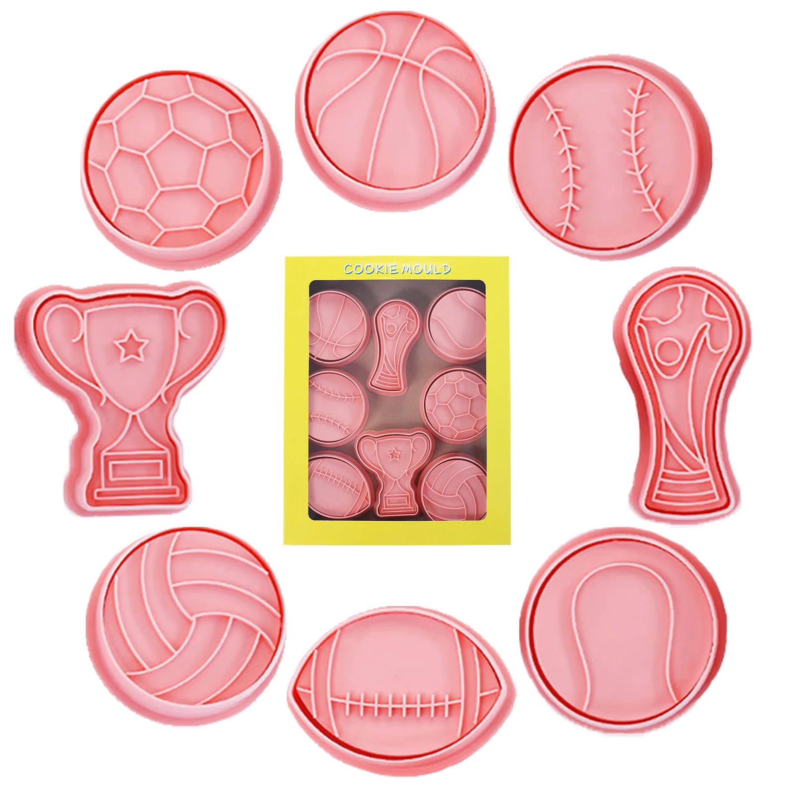 8PCS-Cookie-Cutters-3D-Cartoon-Sports-Biscuit-Mold-Football-Basketball ...