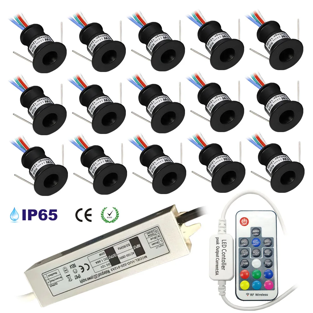 12V-RGB-Mini-LED-Spot-1W-Downlights-Ceiling-Lamp-Dimmable-Recessed ...