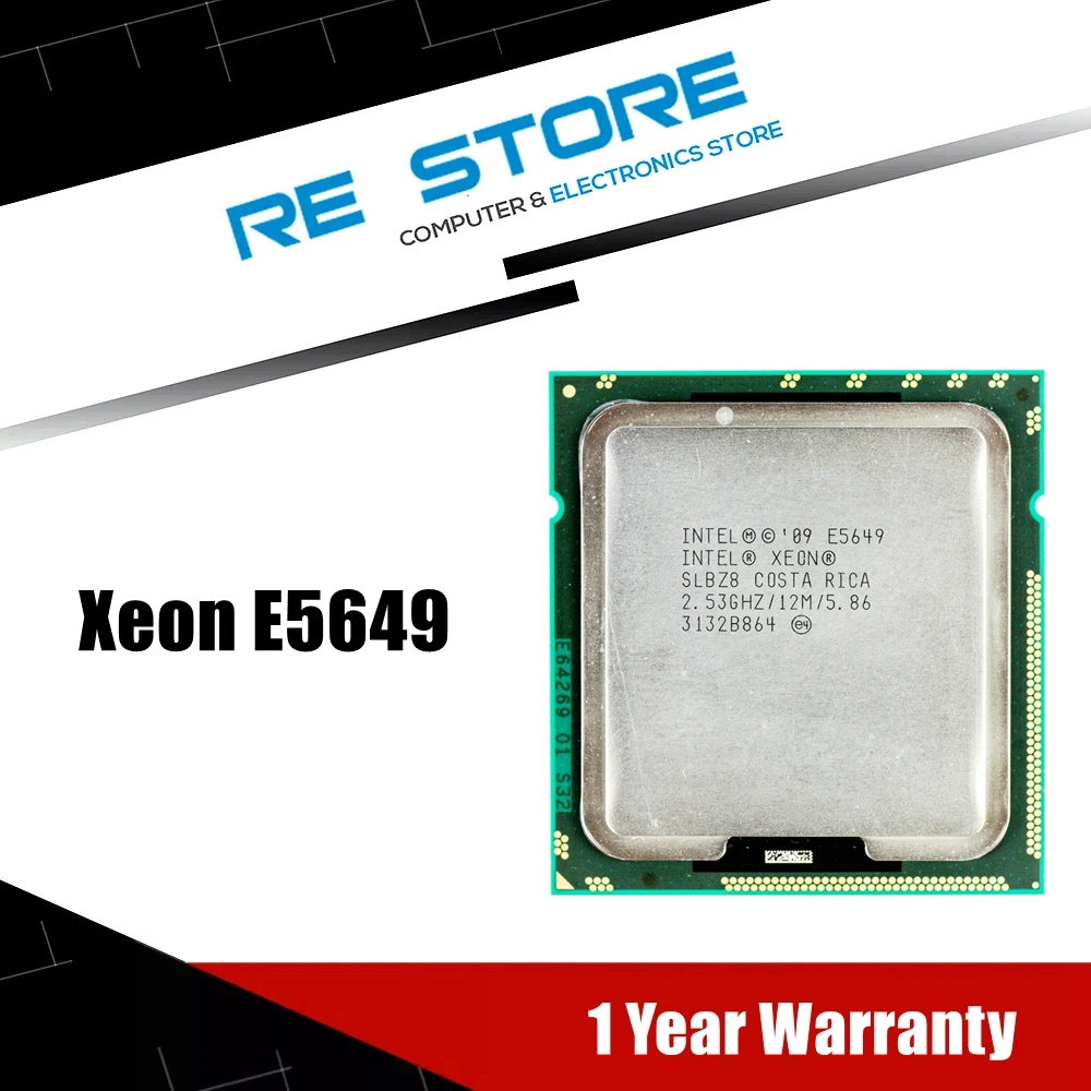 Intel processador xeon e5649, 2.53ghz 5. 86gt/s 6 core12mb lga1366 ...