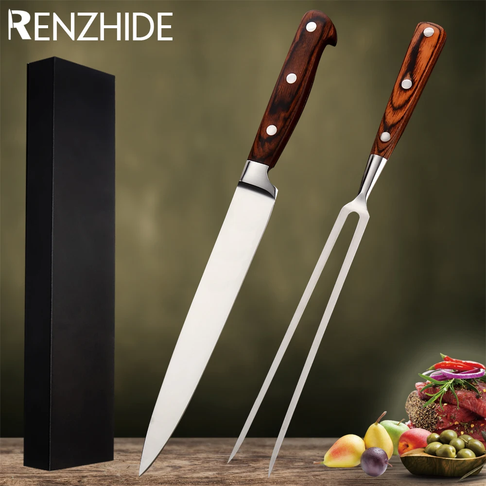 RZD-Korea-BBQ-Tool-Set-8-INCH-Stainless-Steel-Teppanyaki-Slicing-Knife ...