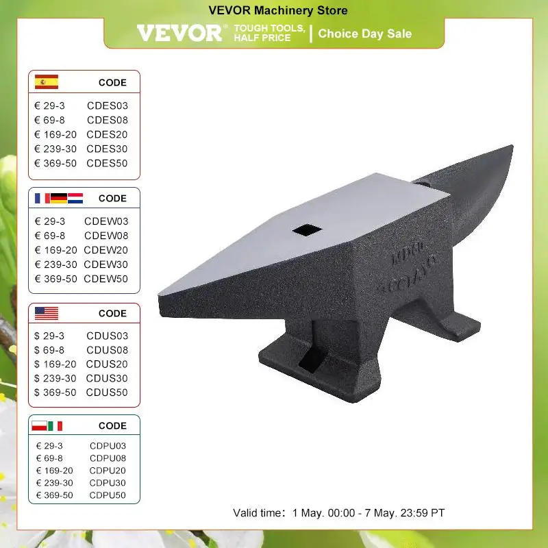 VEVOR-10-60Kg-Steel-Single-Round-Horn-Anvil-Steel-Block-Blacksmith ...
