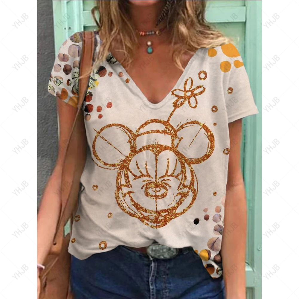 Disney Mickey Mouse Clothing Women Top Cartoon Ear Style Lovely Short ...
