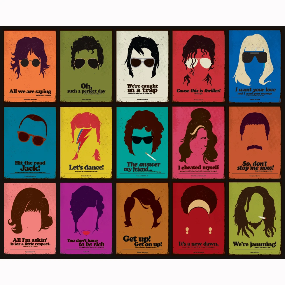 Minimalist-Singers-Posters-Famous-Singer-Collection-Pop-Art-Song-Lyris ...