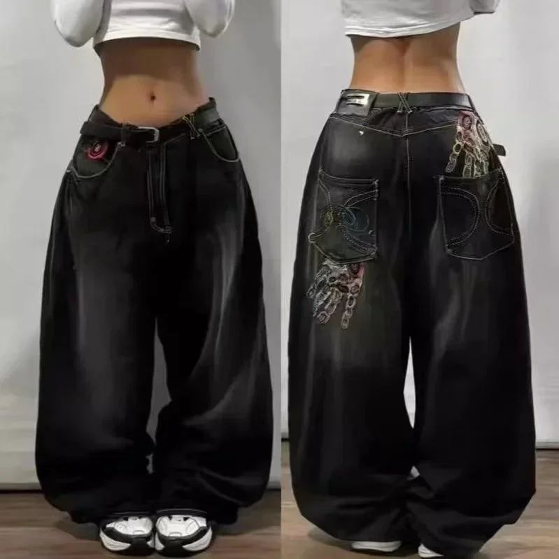 American-Retro-Cleanfit-Fashion-Print-Baggy-Jeans-Women-s-Y2K-Popular ...