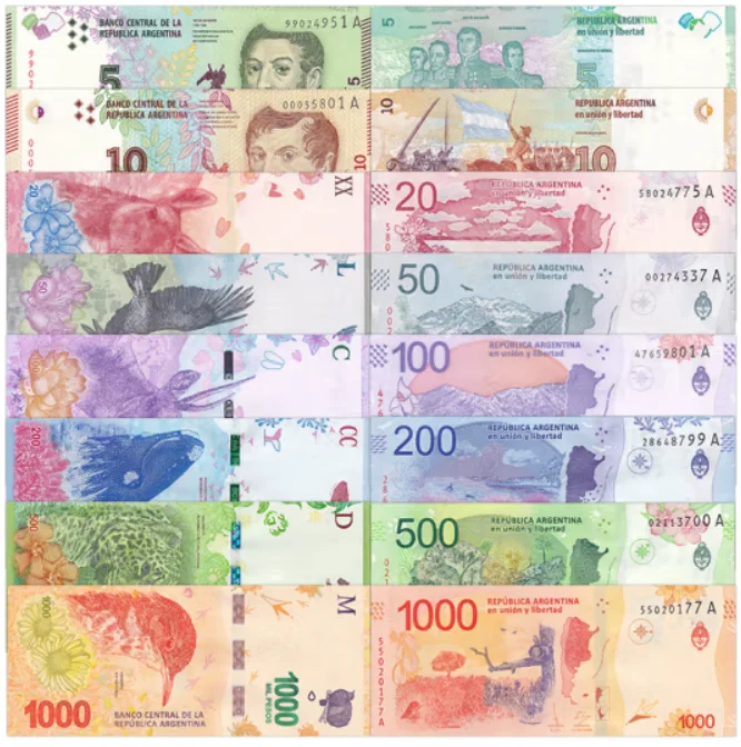 Notas originales De Argentina, 2015-2018, 5-1000 Peso, UNC (Fuera De ...