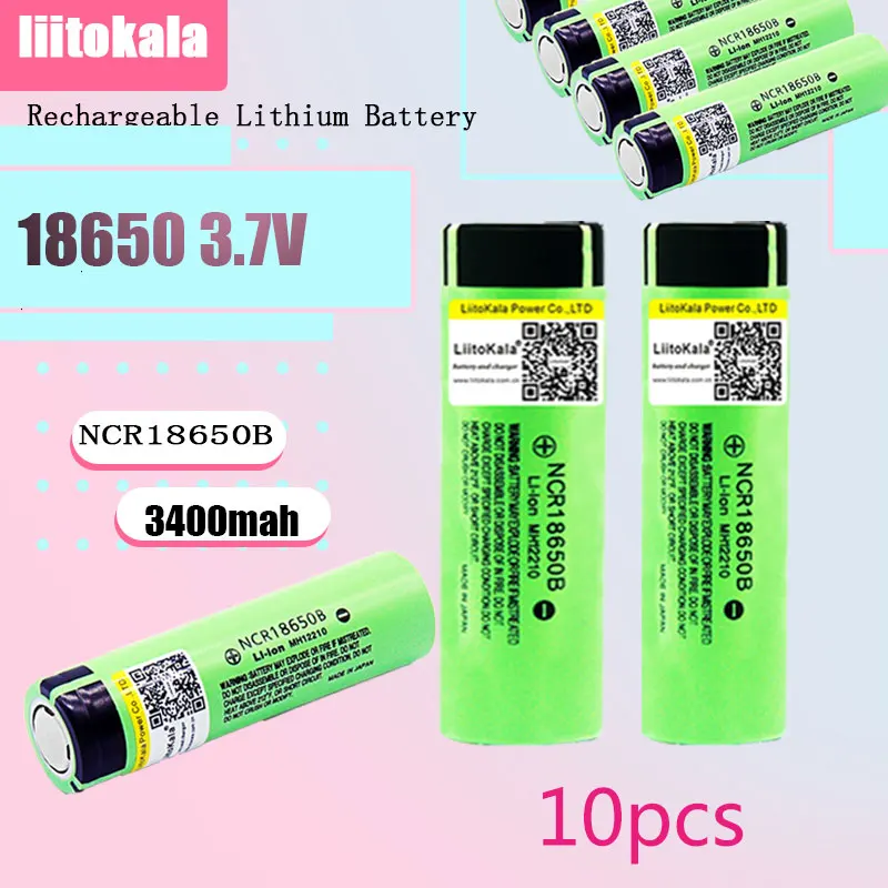 10PCS-LiitoKala-34B-100-New-Original-NCR18650B-3-7v-3400-mah-18650-3400mAh-Lithium-Rechargeable ...