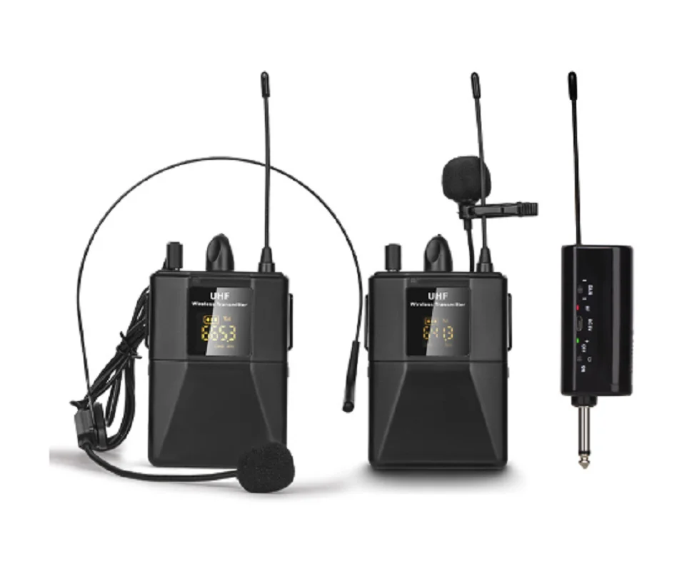 UHF-Wireless-Microphone-Headset-with-Transmitter-and-Receiver-Digital ...