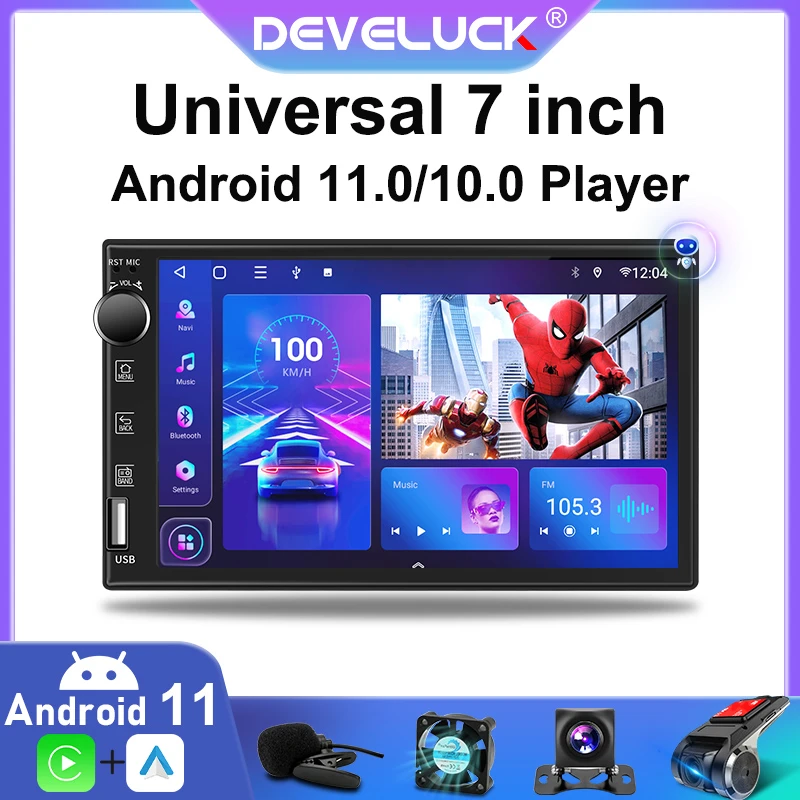 Universal 7 Inch For Nissan Kia Honda Toyota Vw 2 Din Android 11 Car Stereo Radio Multimedia ...