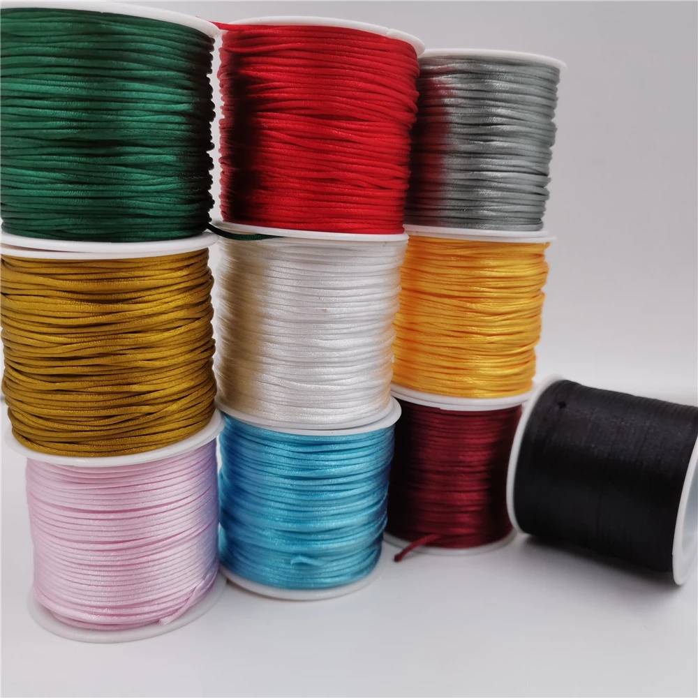 Braided Macrame Silk Satin Nylon Cord | Rope Cord Diy Satin Braided ...