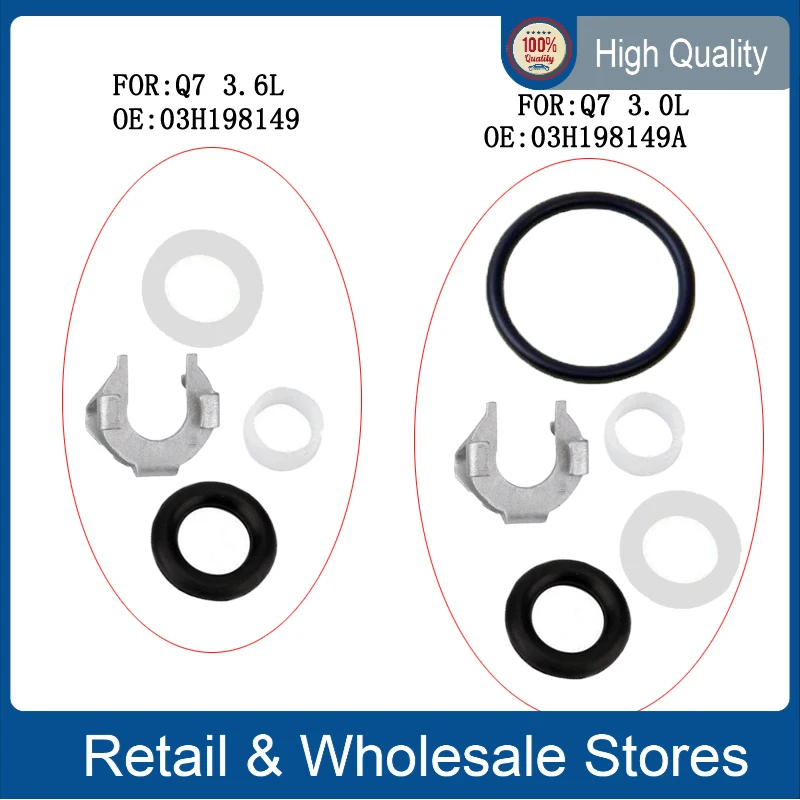1-Set-Fuel-Injector-Seal-Kits-03H198149A-for-2007-2010-Q7-2006-2016-CC ...