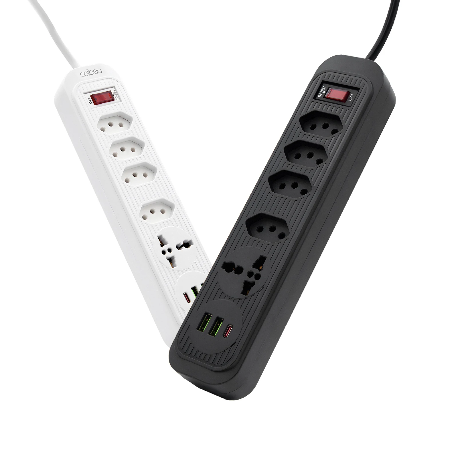 Extens-o-De-4-Tomadas-Com-3-Usb-Branco-Bivolt-2-Metros-Preto-Extens-o ...