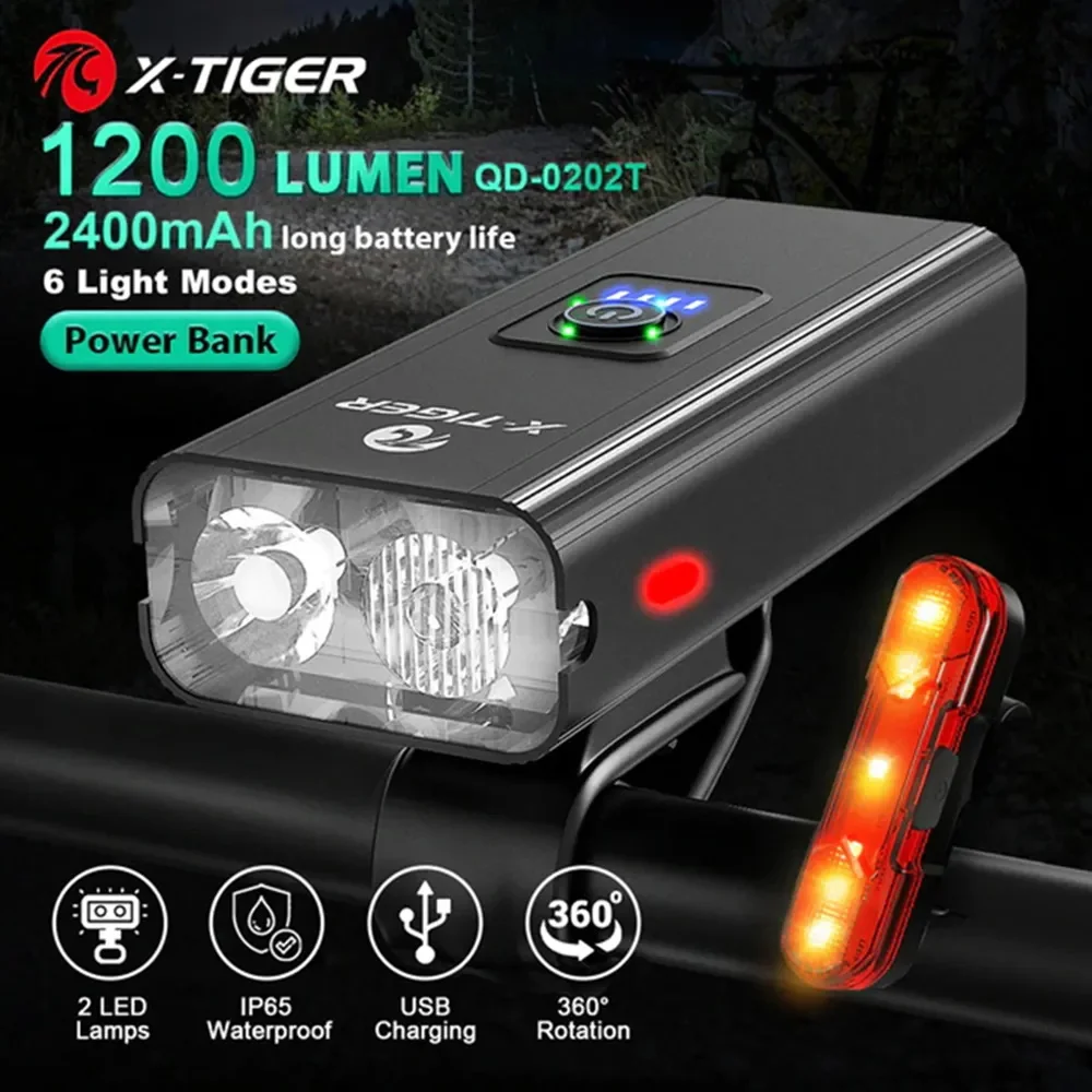 X-TIGER Bicycle Light Rainproof USB Charging LED Cycling Lights Front ...