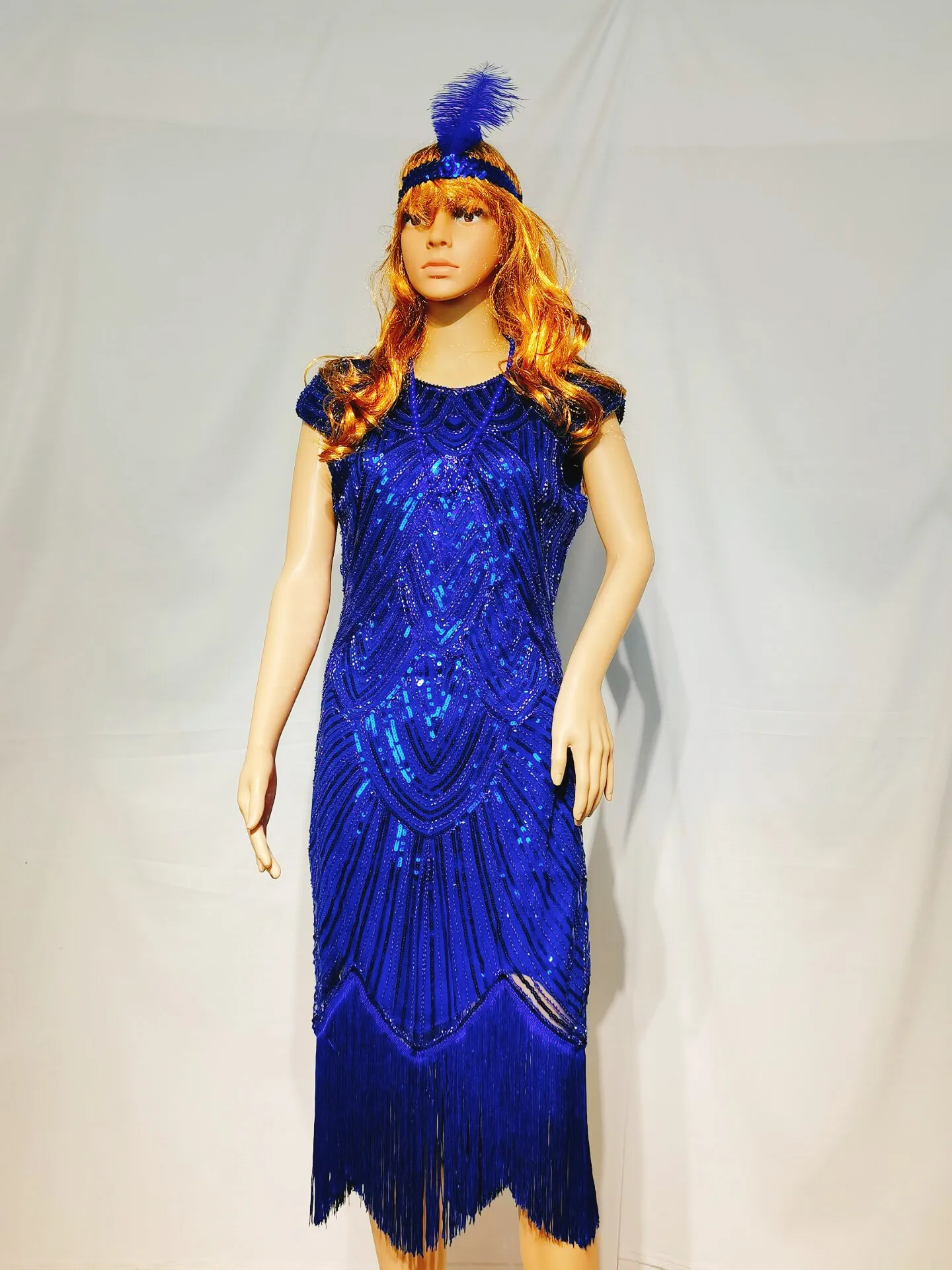 Vintage-1920s-Flapper-Great-Gatsby-Dress-O-Neck-Cap-Sleeve-Sequin ...