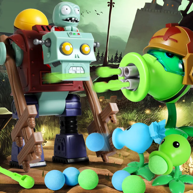 High-Quality-Plants-vs-Zombies-Toys-Mecha-Giant-Zombie-Gatling-Pea-Soft-Rubber-Shooter-PVZ ...