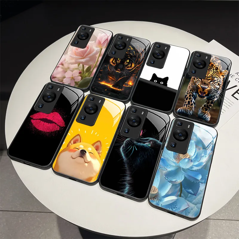 For Huawei P60/P60 Pro Phone Case Trendy Fantasy Design Tempered Glass ...