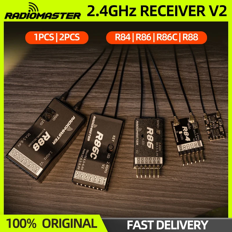 1-2PCS-Radiomaster-R84-R86-R86C-R88-V2-2-4GHz-Receiver-4CH-6CH-8CH-D8 ...