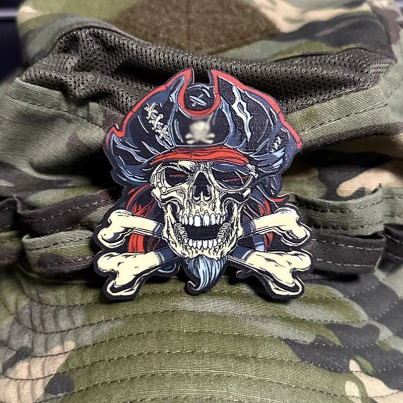 Personalized-Skull-Captain-Patch-Cool-Luminous-Tactical-Patch-DIY-Punk ...