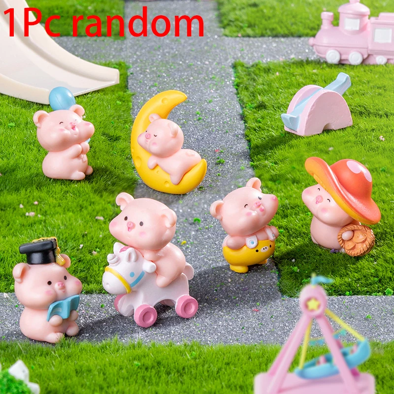Mini-Cute-Pig-Figurine-Animal-Model-Moss-Micro-Landscape-Home-Decor ...