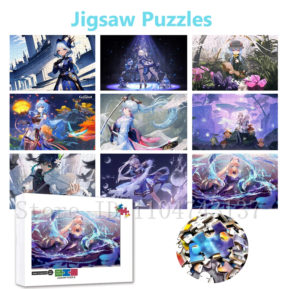 108/300/500/1000 Pieces Genshin Impact Jigsaw Puzzles Anime Game ...