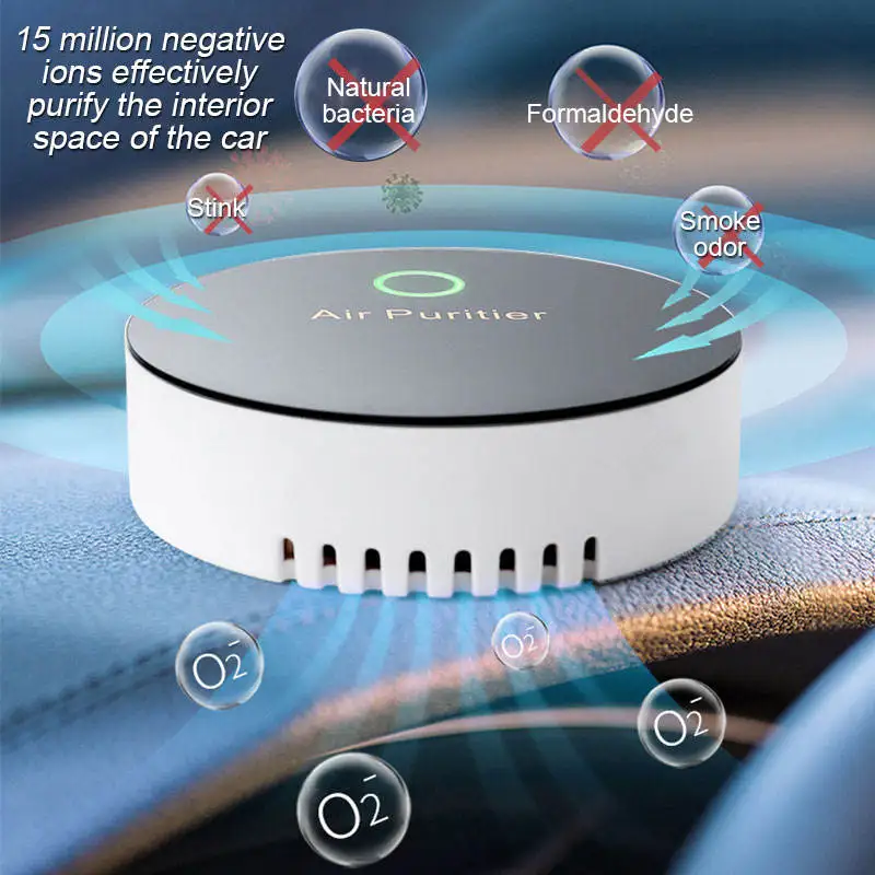 Car Air Purifier Negative Ion Generator Smoke Dust Odor Removal ...