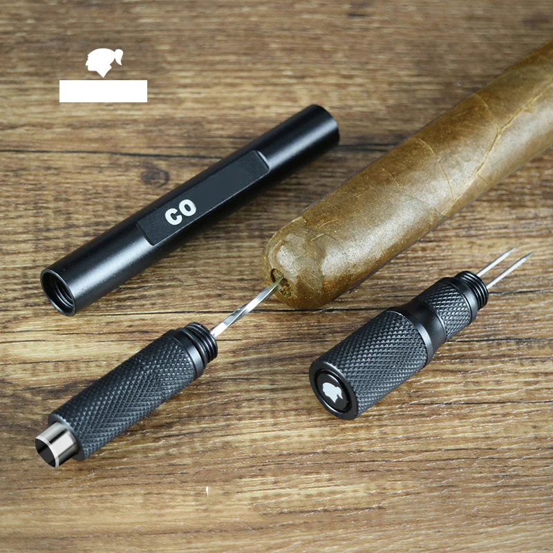 Black-Cigar-Draw-Enhancer-Tool-Smoker-Portable-Dredge-Drilled-Cigar ...