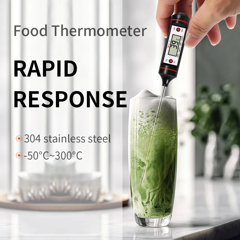 Portable Digital Kitchen Thermometer BBQ Meat Water Milk Oil Cooking ...