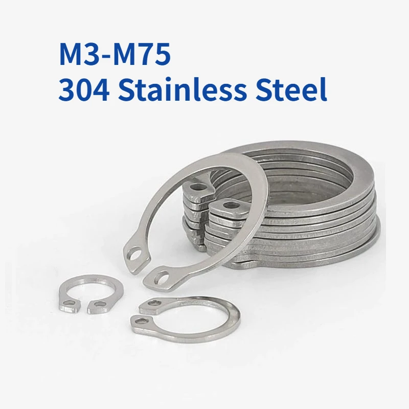 M3-M75 304 Stainless Steel GB894 C type External Circlip Retaining Clip ...