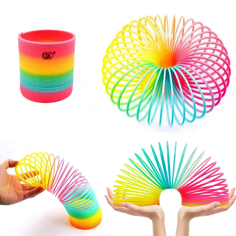 Rainbow Magic Spring Party Toy Stretchable Plastic Spring Circle kid ...